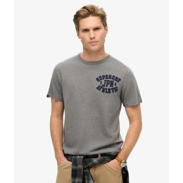 Superdry Herren Dunkelgrau Vintage Athletic Chest Kurzarm-T-Shirt mit Logo-Druck, Gr&ouml;&szlig;e: L 1040405503095HBA003