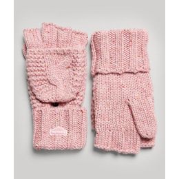 Superdry Damen Strickhandschuhe mit Zopfmuster Pink - Gr&ouml;&szlig;e: One Gr&ouml;&szlig;e 21591207000156HB007