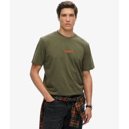 Superdry Herren Locker Geschnittenes T-shirt mit Mikro-logo Kaki - Gr&ouml;&szlig;e: L 1040405503131ZC3003