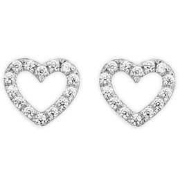 ONE ELEMENT Damen Paar Ohrh&auml;nger "Zirkonia Herz Ohrringe Ohrstecker aus 925 Silber", Damen, Silber 925 (Sterlingsilber), silber, Silber 925