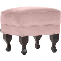 Hocker GUTMANN FACTORY, B:55cm H:46cm T:55cm, rosa, 100% Polyester, Wohnzimmer, Hocker, "New Barock"