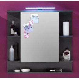 Spiegelschrank Welltime, B:72cm H:76cm T:20cm, silber, FSC-zertifizierter Holzwerkstoff, Badezimmer, Schränke, "Tias", Spiegel, B/H/T: ca. 72 / 76 /