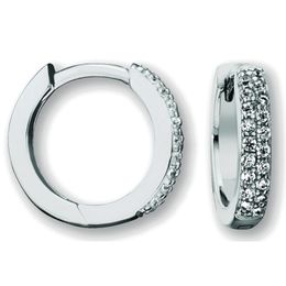 ONE ELEMENT Damen Paar Creolen "Zirkonia Ohrringe Creolen aus 925 Silber", Damen,mit Zirkonia, Silber 925 (Sterlingsilber), silber, Silber 925