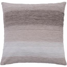 Dekokissen HOMING, B:50cm L:50cm, grau, Polyester, Dekokissen_Sitzkissen_Kissenhüllen, "Linn", Farbverlauf, modern, Streifen, Kissenhülle ohne