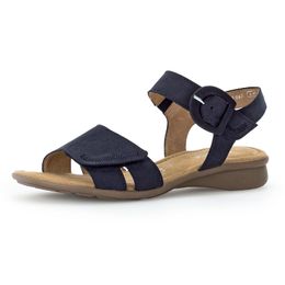 Gabor Damen Keilsandalette "FLORENZ", Gr. 39, blau, Nubukleder, unifarben, Schuhe, Keilabsatz, Sommerschuh, Riemchensandale in Schuhweite G (=weit)