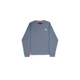 Herren Sweatshirt "Basic Sweater small Logo", blau, Gr. XXXL, Alpha Industries, bedruckt, angeraute Sweatware, Obermaterial: 80% Baumwolle, 20%