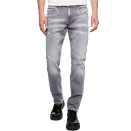 Rusty Neal Herren Straight-Jeans "ODAR", grau, Gr. 29, unifarben, 98% Baumwolle, 2% Elasthan, Jeans, Mit farblich abgesetzten Ziernähten