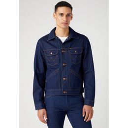 Wrangler Herren Jeansjacke "124MJ", blau, Gr. M, Denim/Jeans, Obermaterial: 100% Baumwolle, Jacken, mit Ziern&auml;hten
