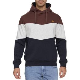 INDICODE Herren Kapuzensweatshirt "INMarcus", rot, Gr. L, colorblocking, Sweatware, Obermaterial: 60% Baumwolle, 40% Polyester, Sweatshirts