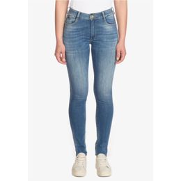 Damen Slim-fit-Jeans "PULPHIGH", blau, Gr. 25, Le Temps Des Cerises, unifarben, 92% Baumwolle, 6% Synthetik, 2% Elasthan, Jeans, mit hohem Bund und