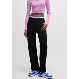 HUGO BLUE Damen Straight-Jeans "Elyah", schwarz, Basic, Gr. 27, unifarben, Denim/Jeans, Obermaterial: 94% Baumwolle, 4% Elastomultiester, 2%