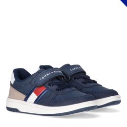 Tommy Hilfiger Mädchen Sneaker, Gr. 25, blau, Synthetik, Schuhe, Retro Sneaker, Klettschuh mit Gummizug