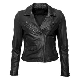 JCC Damen Bikerjacke "8007", schwarz, Gr. XXL, Oberstoff: 100% Lammnappa-Leder / Futter. 100% Baumwolle / &Auml;rmelfutter: 100% Polyester, Jacken