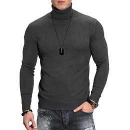 behype Herren Rollkragenpullover "TIM", grau, Gr. M, unifarben, 50% Baumwolle, 30% Polyester, 15% Viskose, 5% Elasthan, Pullover, im Slim Fit-Schnitt