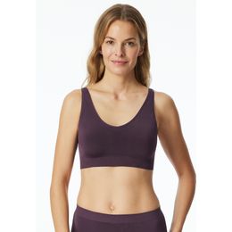 Schiesser Damen Soft-BH "Classic Seamless", Gr. S, lila, Microtouch, Obermaterial: 93% Polyamid, 7% Elasthan, unifarben, BHs, mit herausnehmbaren Pads