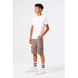 Garcia Jungen Bermudas, grau, Gr. 128, unifarben, Web, Obermaterial: 98% Baumwolle, 2% Elasthan, Hosen, mit Cargo Taschen for BOYS