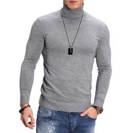 behype Herren Rollkragenpullover "TIM", grau, Gr. L, unifarben, 50% Baumwolle, 30% Polyester, 15% Viskose, 5% Elasthan, Pullover, im Slim Fit-Schnitt