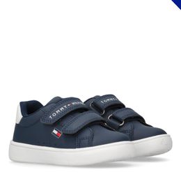 Tommy Hilfiger M&auml;dchen Sneaker, Gr. 27, blau, Synthetik, Schuhe, Klettschuh, Freizeitschuh mit Logoverzierung