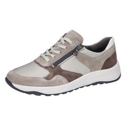 Waldläufer WALDLÄUFER Herren Sneaker "K-JOHN", Gr. 9,5, grau, Nappaleder, Textil, Veloursleder, Schuhe, Schnürschuh in Extraweite K für den besonders kräftigen