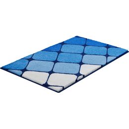 Badematte Grund "Shanga", blau, H:20mm, Polyacryl, Badematten
