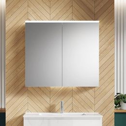 evineo ineo2 Spiegelschrank mit Waschtischbeleuchtung B: 80 H: 71 T: 18 cm, 2 T&uuml;ren, BEA061MI,