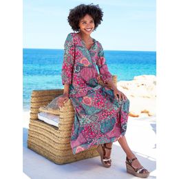 Heine Druckkleid, Rot, Gr. 48, Damen, Strandkleider, Material: Viskose