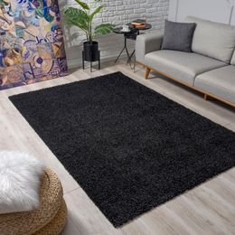Hochflor-Teppich Sanat "LOCA" Gr. 4, schwarz, B:160cm H:30mm L:230cm, Kunstfaser, Teppiche, Wohnzimmer, Langflor, Shaggy, Schlafzimmer