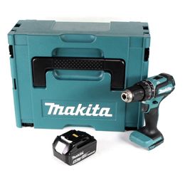 Makita DHP 485 T1J 18 V Li-Ion Akku Schlagbohrschrauber im Makpac + 1 x 5,0 Ah Akku - ohne Ladegerät