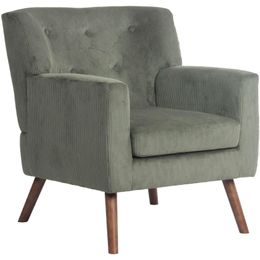 CLP Sessel Kioni mit Cordbezug, Polstersessel mit Armlehnen, Ohrensessel bis 150 kg, Relaxsessel, Fernsehsessel, Wohnzimmer