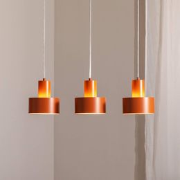 Sigma Hängeleuchte Rif 3, ziegelrot, 3-flammig, linear, Stahl