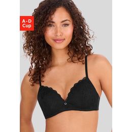 Lascana Bralette-BH 'Alicia' schwarz Gr. 75C. Ohne B&uuml;gel