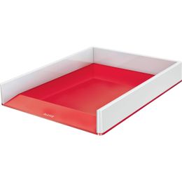 Leitz, Dokumentenablage, Briefkorb WOW A4 weiss/rot (A4)
