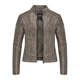 REPUBLIX Lederjacke OPAL in Grau | Gr.: 3XL