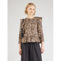 MUNTHE Bluse 'CRISP' Damen Größe M camel / braun / schwarz