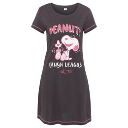 PEANUTS Nachthemd Damen Gr&ouml;&szlig;e L anthrazit / pink / wei&szlig;