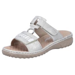 Rieker Pantolette Damen Gr&ouml;&szlig;e 37 silber / wei&szlig;