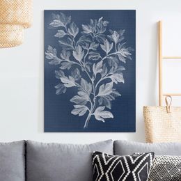 Bilderwelten Leinwandbild Botanik Denim Pflanzenstudie I - Leinwanddruck Hochformat - Wandbild S-XXL - moderne Bilder auf Leinwand Wohnzimmer