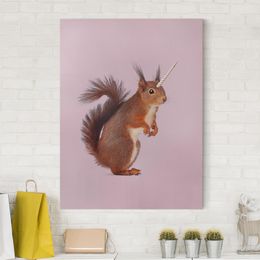 Bilderwelten Leinwandbild Jonas Loose Kinderzimmer Pop Art Tiere Einh&ouml;rnchen - Leinwanddruck Hochformat - Wandbild S-XXL - Babyzimmer Kleinkindzimmer