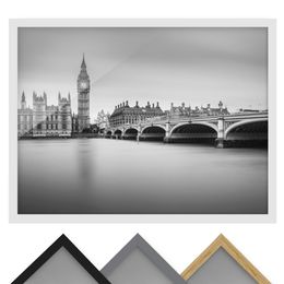 Bilderwelten Bild mit Rahmen - Querformat Westminster Br&uuml;cke und Big Ben