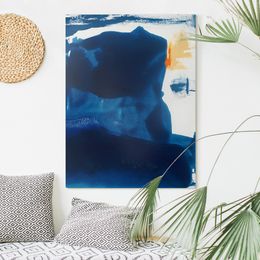 Bilderwelten Leinwandbild Abstrakte Malerei Tag am Meer II - Leinwanddruck Hochformat - Wandbild S-XXL - moderne Bilder auf Leinwand Flur Wohnzimmer