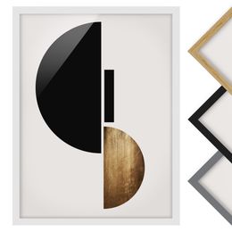Bilderwelten Bild mit Rahmen Geometrischer Halbkreis I