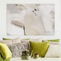 Bilderwelten Leinwandbild originell Abstrakt Kunstdruck beige - Stumm - Wandbild XXL Wohnzimmer Schlafzimmer