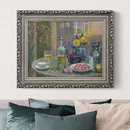 Bilderwelten Leinwandbild mit Barockrahmen Henri Le Sidaner - Gelbe Dahlien