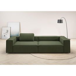 Places of Style 3-Sitzer »Watertown moderner 3-Sitzer« extra breites Sofa mit in eleganten Bezügen & großzügiger Sitzfläche oliv
