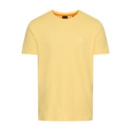 BOSS Orange T-Shirt &raquo;Tales&laquo; mit BOSS Stickerei auf der Brust Open Yellow751 XL XL Kurzarm f&uuml;r angenehme Bewegungsfreiheit