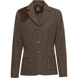 Brigitte von Sch&ouml;nfels Brigitte von Sch&ouml;nfels Fischgrat-Tweed-Blazer Braun/Beige (Gr&ouml;&szlig;e: 36)