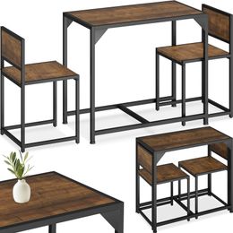 TecTake&reg; Sitzgruppe, 3-teilig, Industrial Style, mit h&ouml;henverstellbaren Kunststofff&uuml;&szlig;en