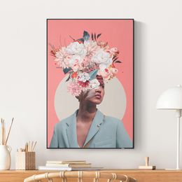 Akustik-Wechselbild Blumen Portr&auml;t - Rosa Dahlien mit Pink