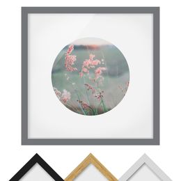 Bilderwelten Bild mit Rahmen Pinke Blumen im Kreis