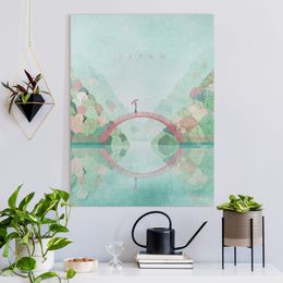 Bilderwelten Leinwandbild originell Vintage Kunstdruck pastell - Reiseposter - Japan Autumn - Japan XXL Wohnzimmer Schlafzimmer